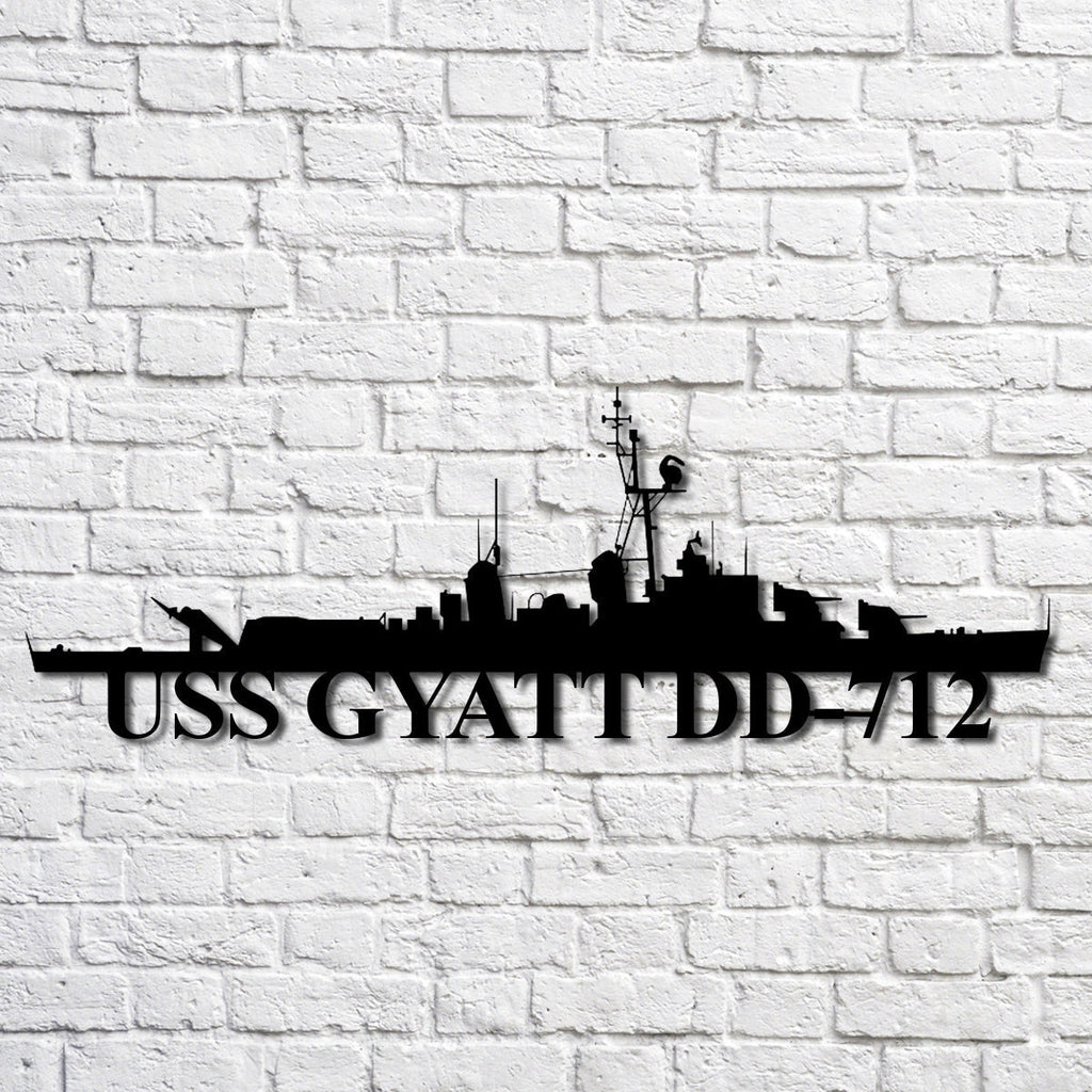 Uss Gyatt Dd712 Navy Ship Metal Art, Custom Us Navy Ship Cut Metal Sig ...