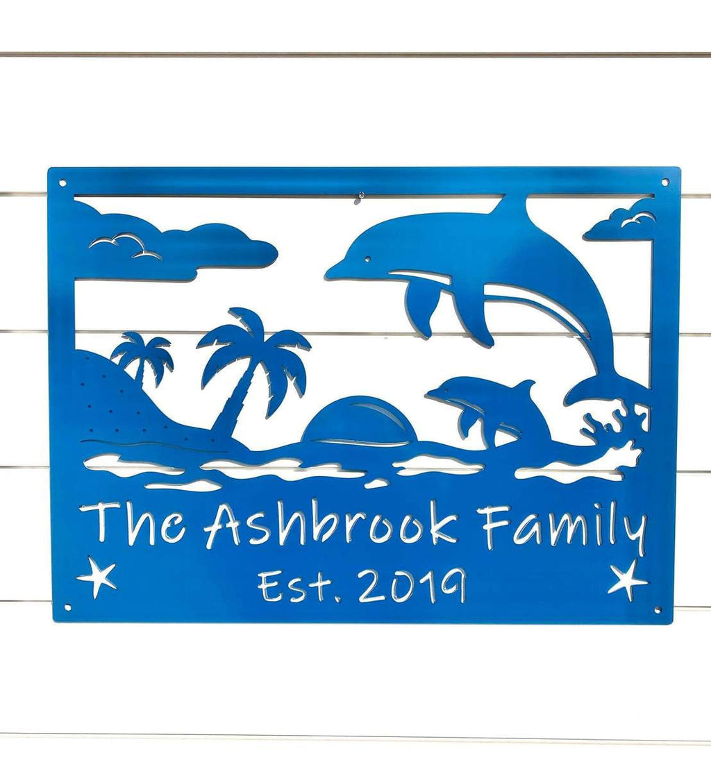 Metal Dolphin And Marine Life Sign Cut Metal Sign Metal House Sign Dec ...