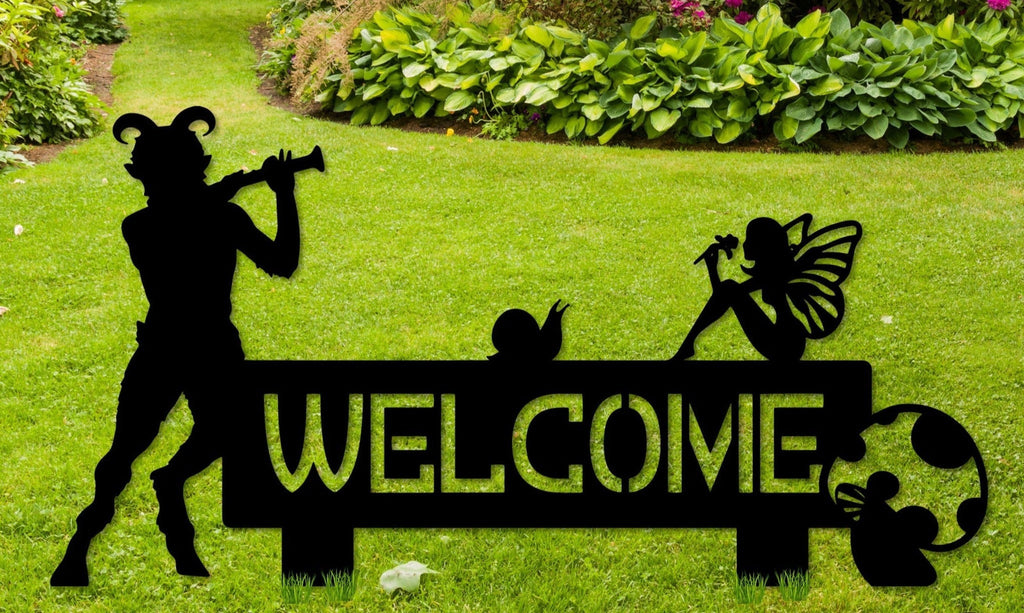 Metal Fantasy Welcome Sign Yard Sign With Stakes Fawn Sign Fairy Sign ...