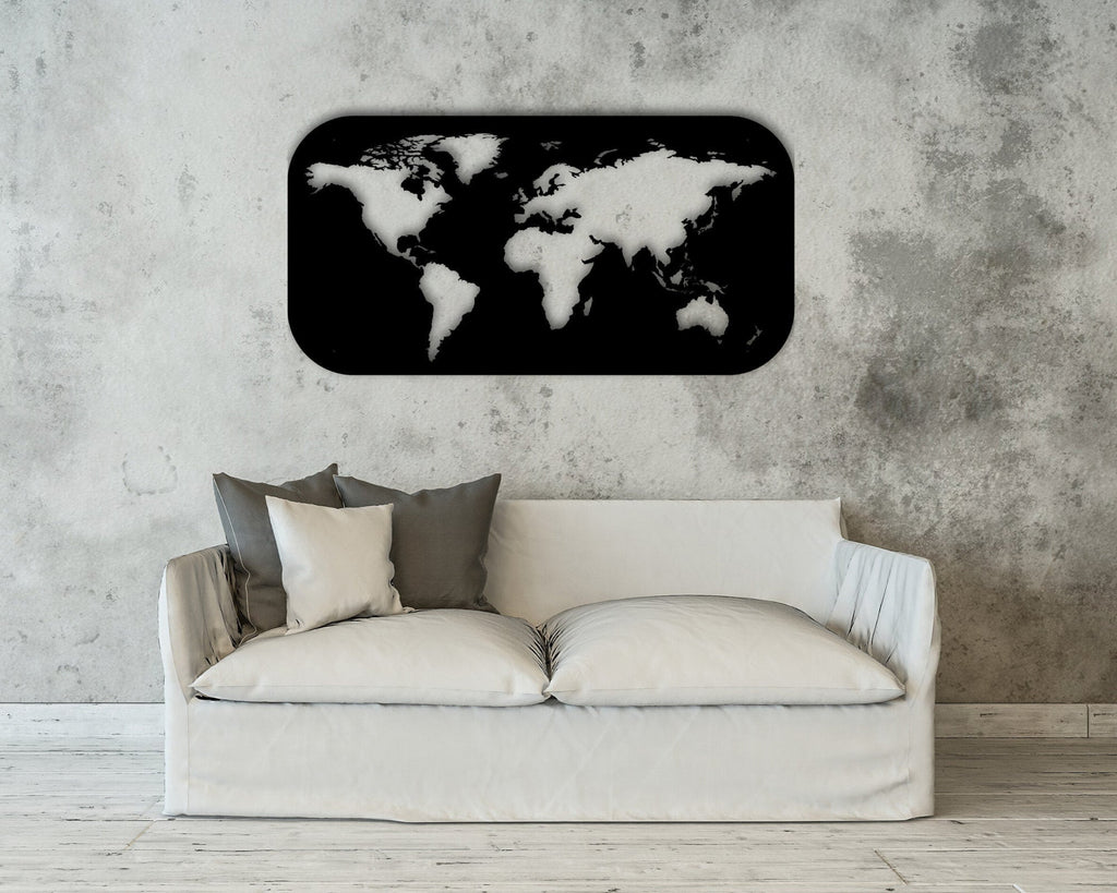 Metal World Map World Map Metal Wall Decor Steel World Map World Map I ...