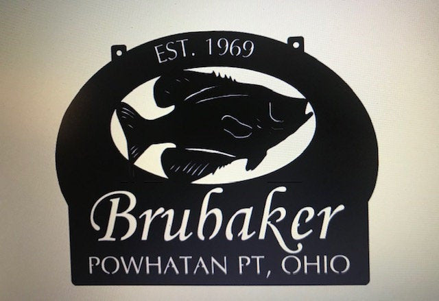 Metal Crappie Fish Sign Fish Sign Laser Cut Fish Sign Metal House Sign ...