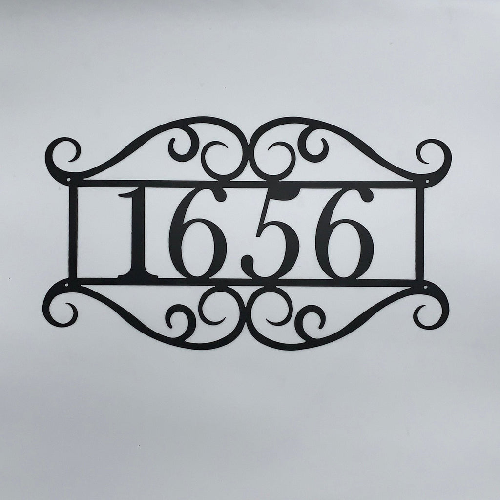 Scroll Address Sign House Number Plaque Door Number Metal House Number ...