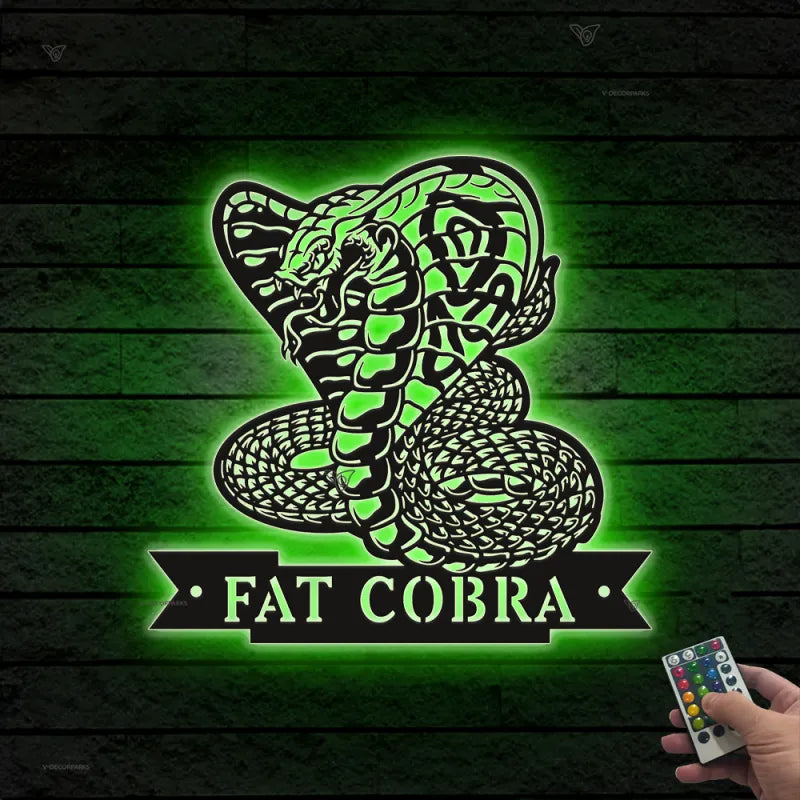 Custom Cobra Snake Metal Wall Art With Led Lights, Custom Cobra Snake ...
